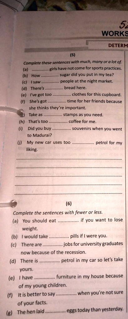 Solved Determiners Class 9 Worksheet