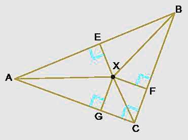 SOLVED: 'Point X is the incenter of ΔABC. Triangle A B C has point X as ...