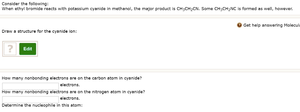 SOLVED: Consider the following: When ethyl bromide reacts with ...