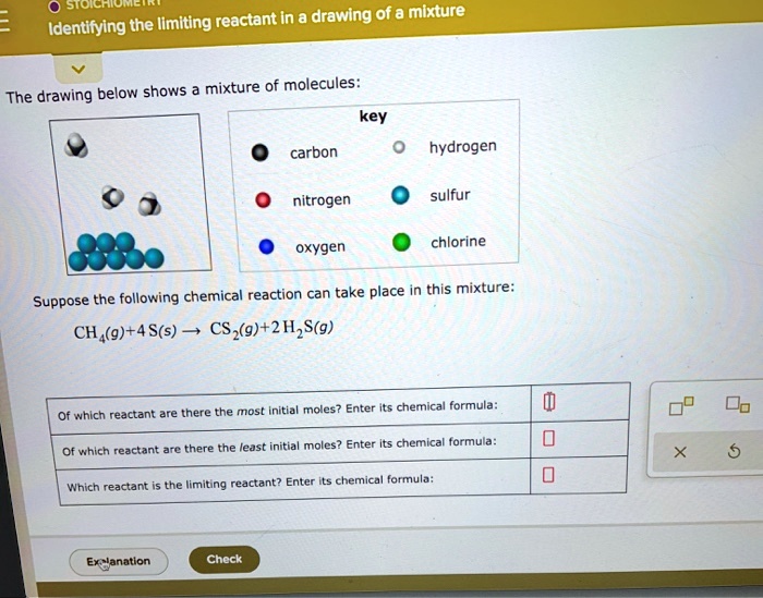 sioichiume identifying the limiting reactant in a drawing of mixture mixture of molecules the ...