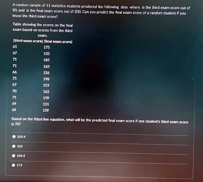 SOLVED: A random sample of 11 statistics students produced the ...