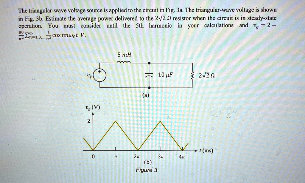 SOLVED: The triangular-wave voltage source is applied to the circuit in ...