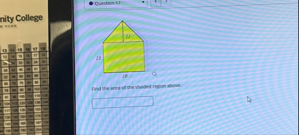 SOLVED: Question 17 Find the area of the shaded region above: