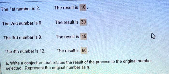 The Ist number is 2. The result is / 10 The Znd number is 6 The result ...