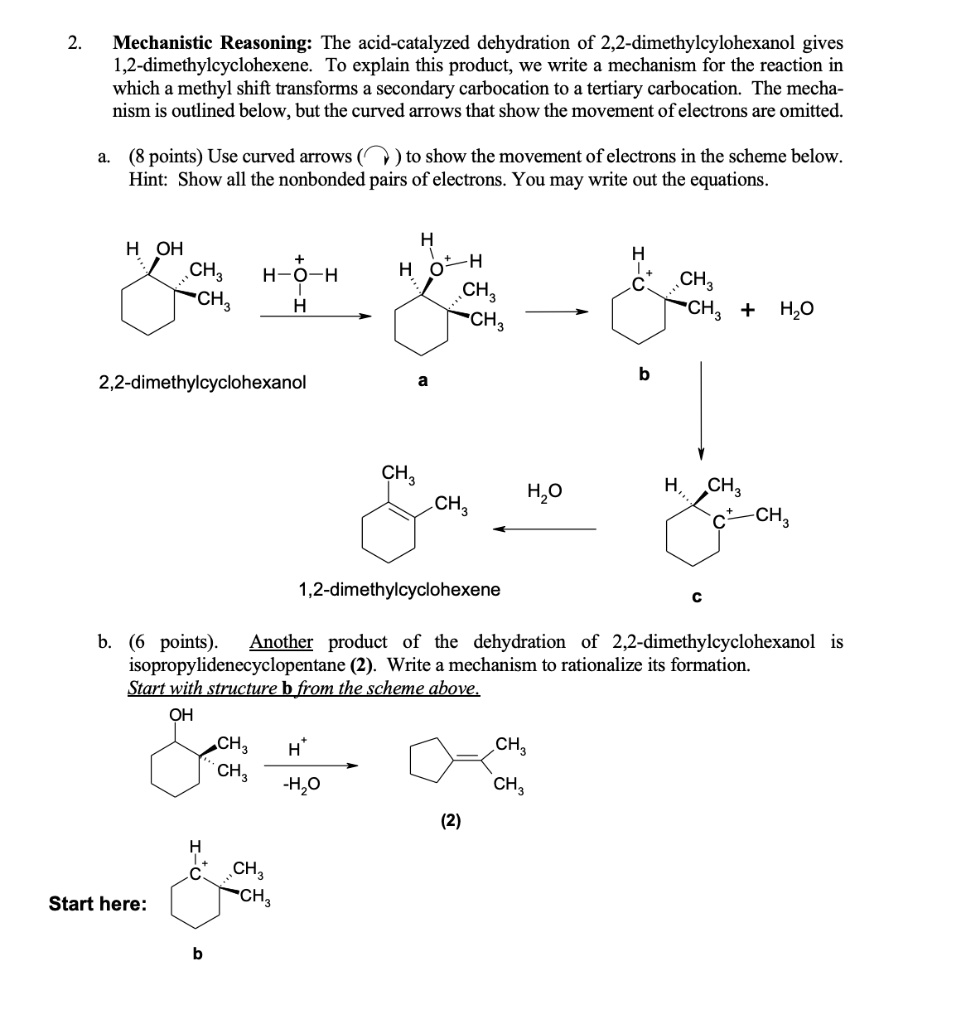mechanistic reasoning the acid catalyzed dehydration of 22 ...