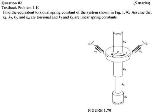 [GET ANSWER] Question #2 Textbook Problem 1.10 (5 marks) Find the equivalent torsional spring ...