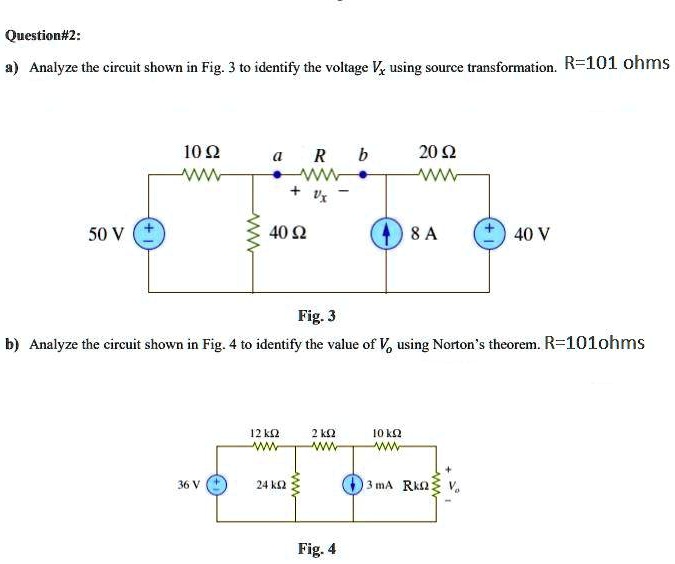 question2 a analyze the circuit shown in fig 3 toidentify the voltage v using source ...