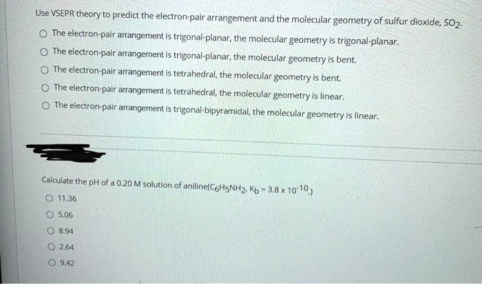 Use VSEPR theory to predict the electron-pair arrangement and the ...