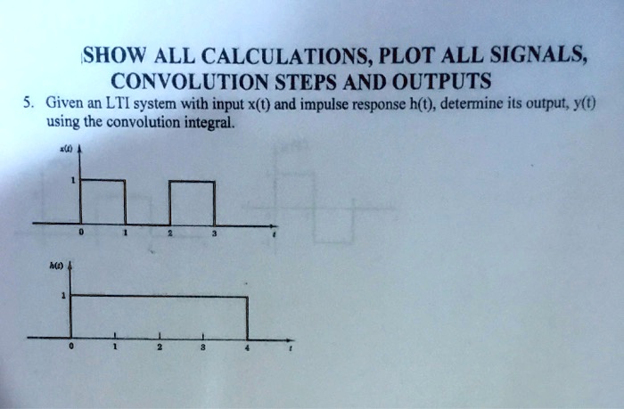 Solved Show All Calculations Plot All Signals 5 Given An Lti System With Input Xt And 4378