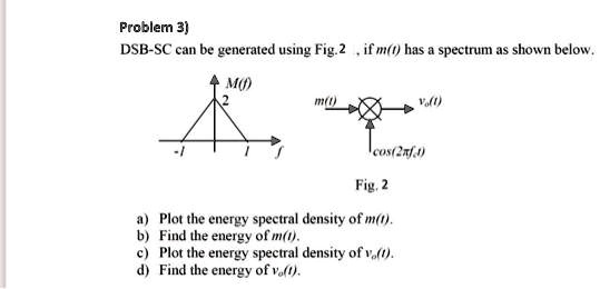 SOLVED: Problem 3) DSB-SC can be generated using Fig. 2 if m0 has a ...