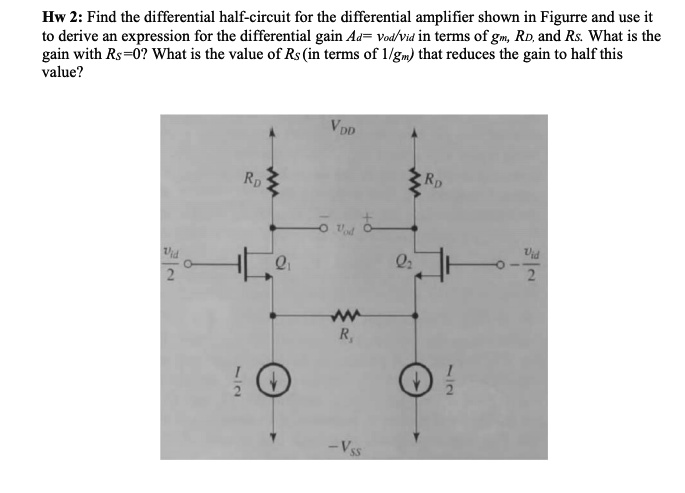 Hw 2: Find the differential half-circuit for the...