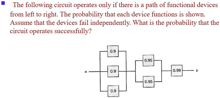 Solved The Following Circuit Operates Only If There Is Path Of Functional Devices From Left To 4022