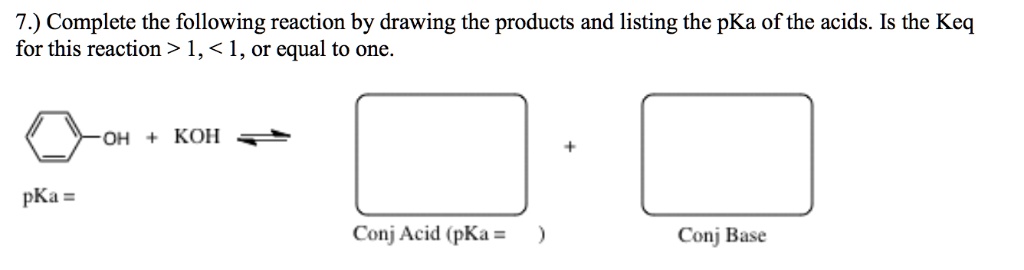 SOLVED: 7.) Complete the following reaction by drawing the products and ...