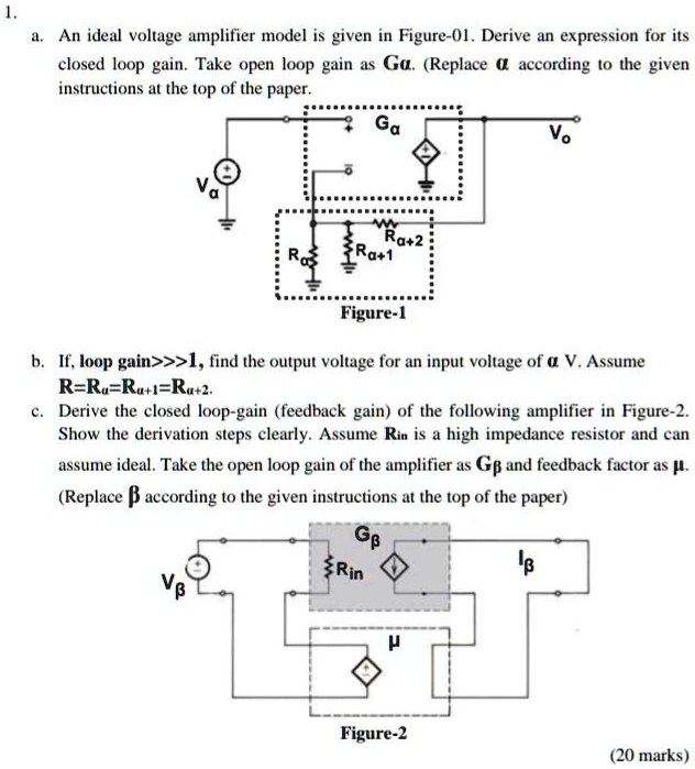SOLVED: please be clear and quick thank you needed soon 1 a. An ideal voltage amplifier model is ...