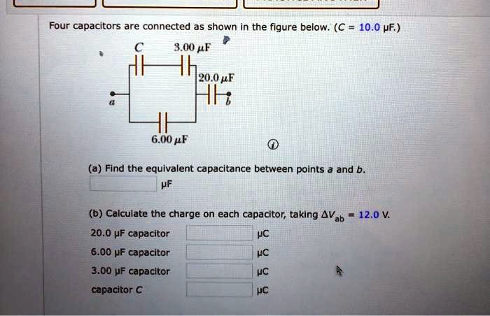 four capacitors are connected a5 shown in the figure below c 100 pe 300 ...