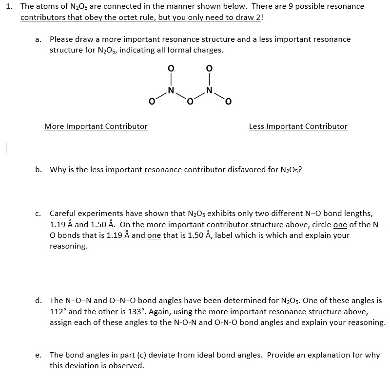 SOLVED: 1. The atoms of NOs are connected in the manner shown below ...