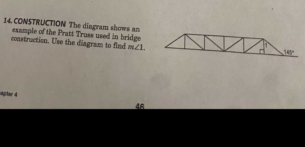14. CONSTRUCTION The diagram shows an example of the Pratt Truss used ...