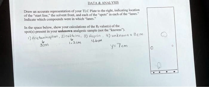 SOLVED: Texts: DATA ANALYSIS Draw an accurate representation of your TLC Plate to the right ...