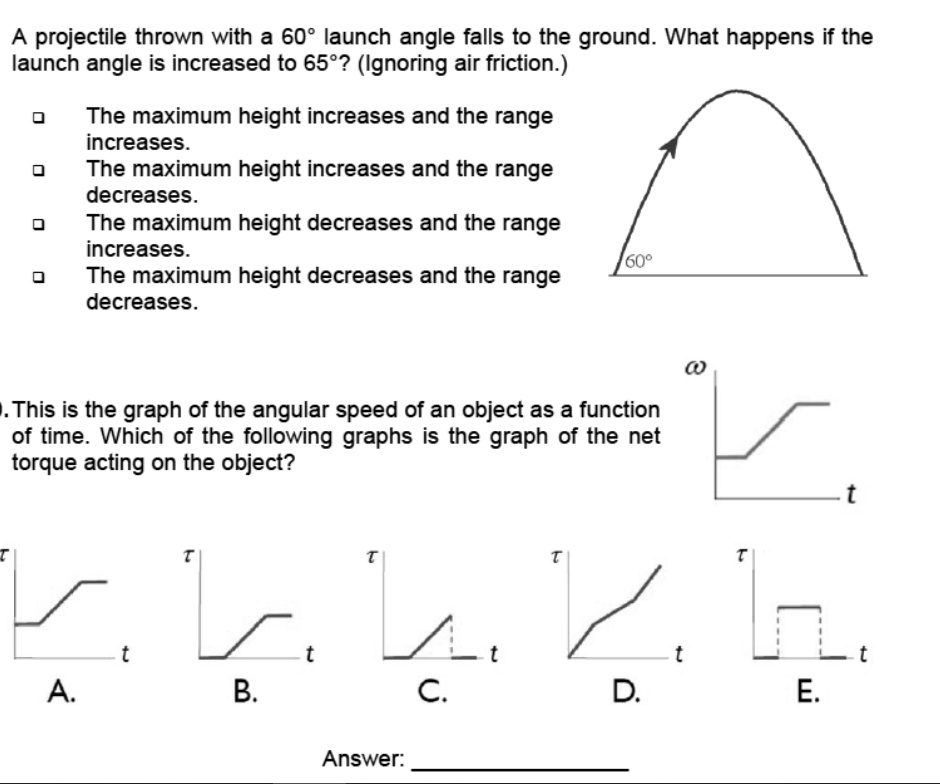 SOLVED: A projectile thrown with a 608 launch angle falls to the ground. What happens if the ...
