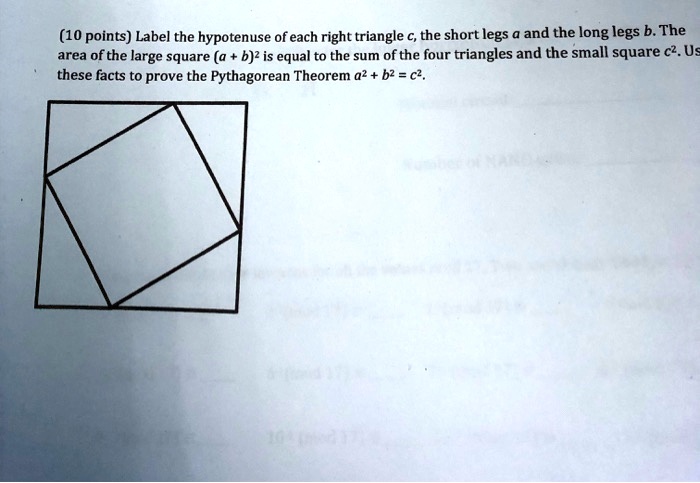 SOLVED:(10 points) Label the hypotenuse of each right triangle the ...
