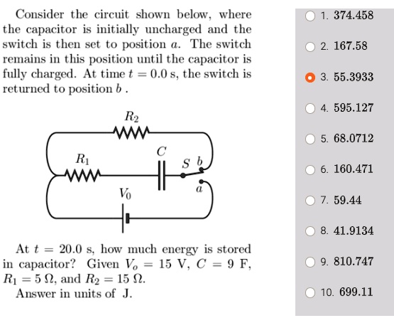 consider the circuit shown below where the capacitor is initially uncharged and the switch is ...