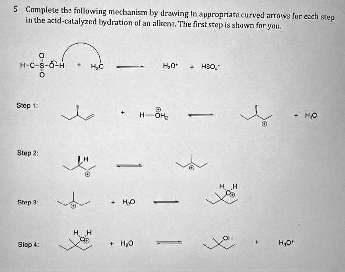 SOLVED: 5. Complete the following mechanism by drawing in appropriate ...