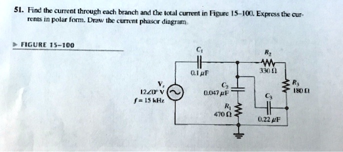 SOLVED: Find the current through each branch and the total current in ...