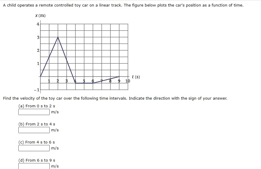 A child operates a remote controlled toy car on a linear track. The ...