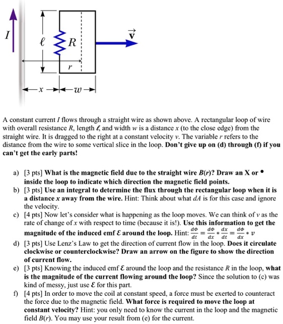 SOLVED: Answer full questions, please. Including A B C D E F.Thank you. A constant current I ...
