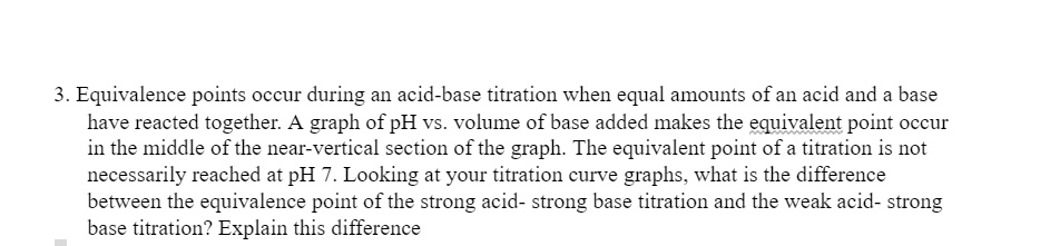 equivalence points occur during an acid base titration when equal ...