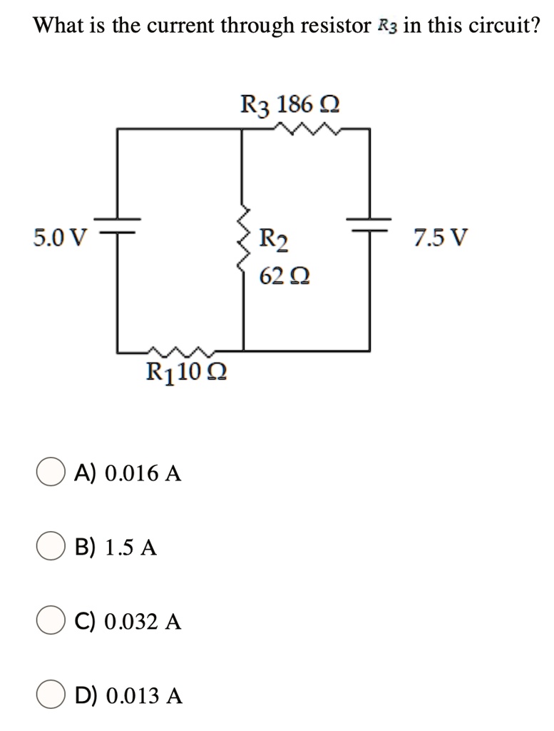 Solved What Is The Current Through Resistor R3 In This Circuit R3 186