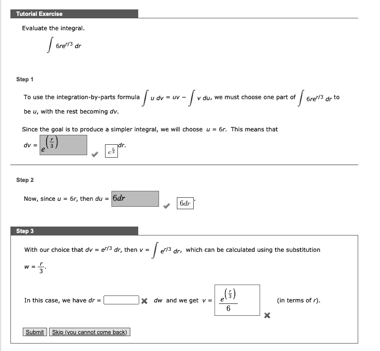 SOLVED: Evaluate the Integral: âˆ«(6r^(2)/3) dr To use the integration ...