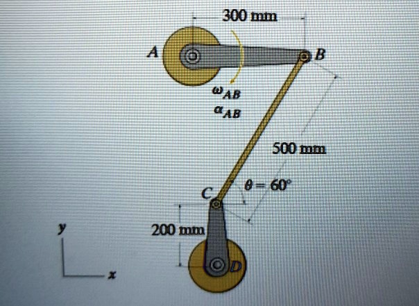 SOLVED: Member AB has the angular velocity ωAB = 2 rad/s and angular ... SOLVED: Member AB has the angular velocity ωAB = 2 rad/s and angular ...