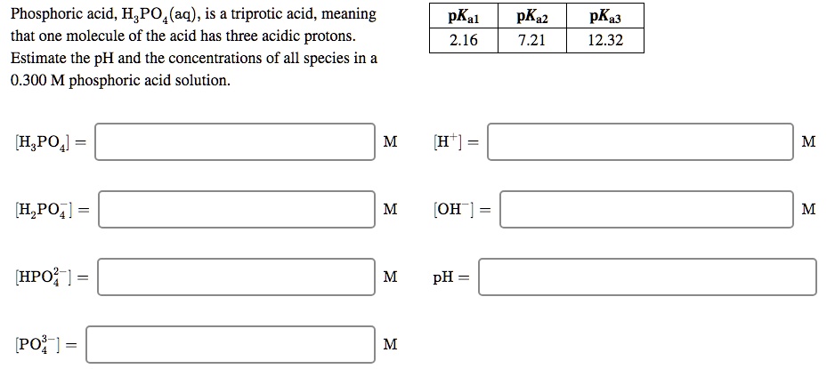 SOLVED: Phosphoric acid, H3PO4(aq), is a triprotic acid, meaning that one molecule of the acid ...