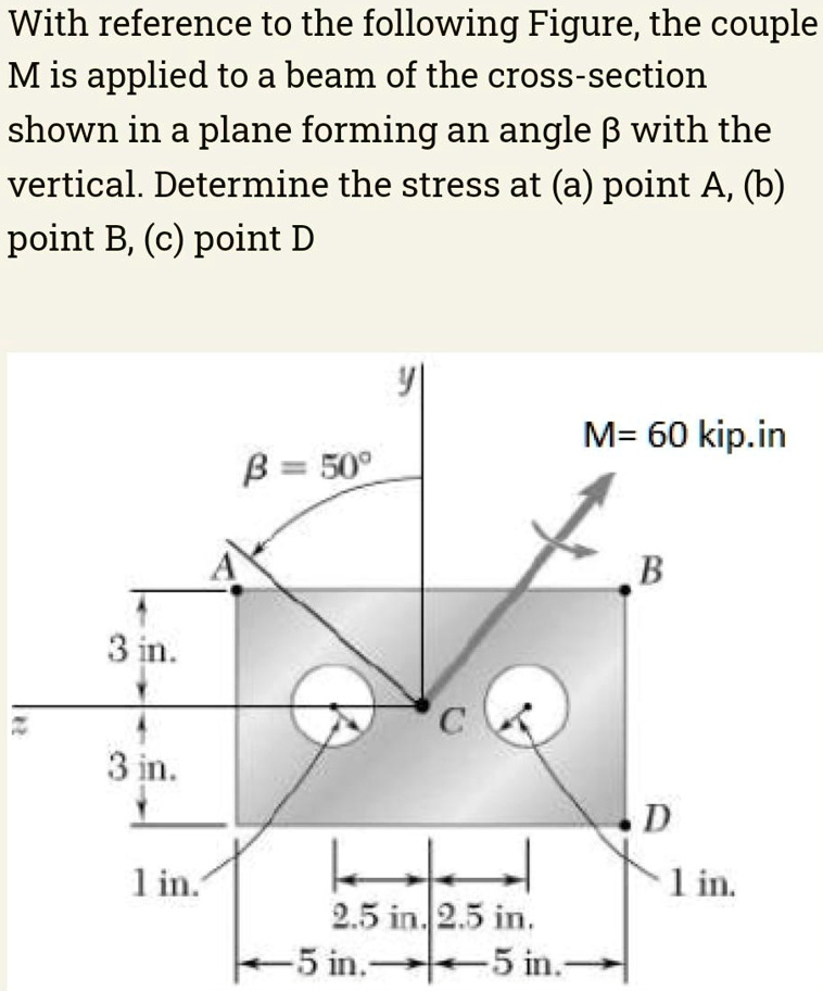 With reference to the following Figure, the couple M is applied to a ...