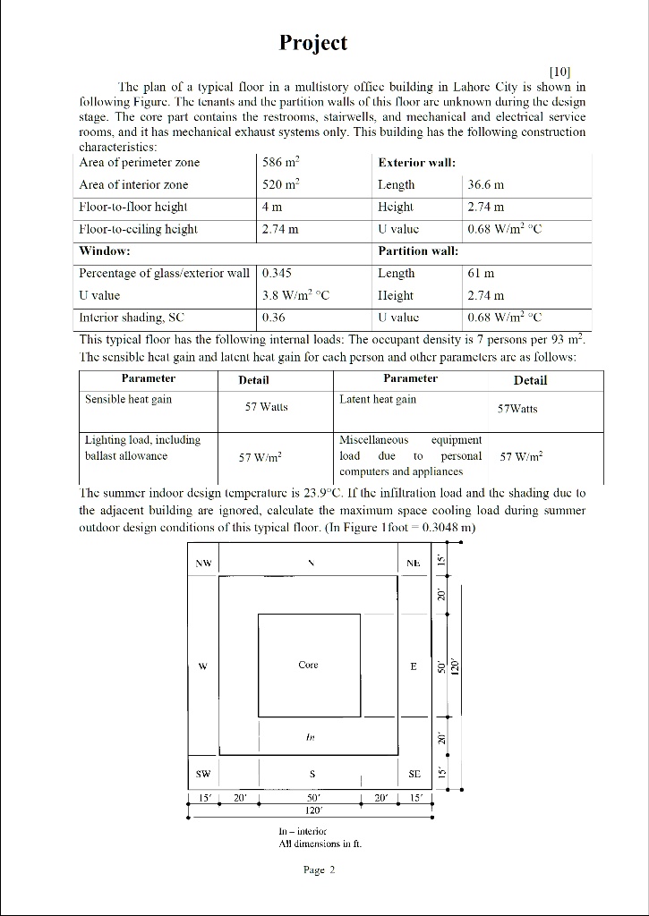 SOLVED: The plan of a typical floor in a multistory office building in ...