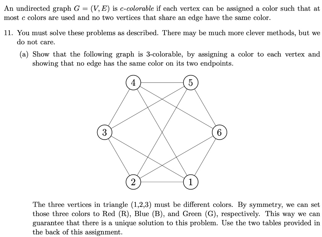 an undirected graph g ve is c colorable if each vertex can be assigned a color such that at most ...