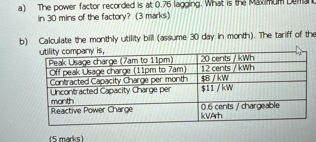 SOLVED: a) The power factor recorded is at 0.76 lagging. What is the ...