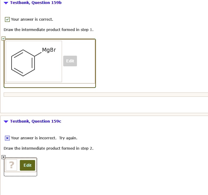 SOLVED: Testbank, Question 159b Your answer is correct: Draw the ... SOLVED: Testbank, Question 159b Your answer is correct: Draw the ...