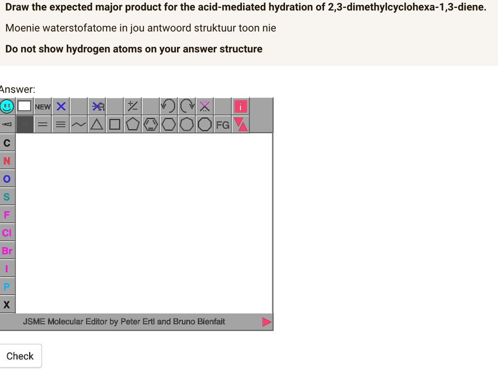 SOLVED: Draw the expected major product for the acid-mediated hydration ...
