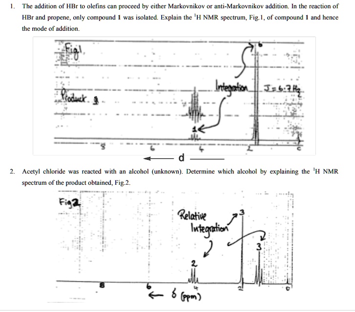 1. The addition of HBr to olefins can proceed by either Markovnikov or ...