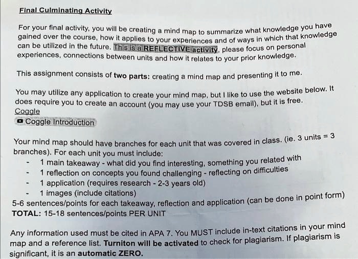 The 3 units needed to create that mind map are: 1- evolution, 2 ...