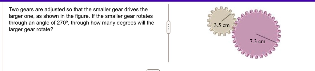 SOLVED: Two gears are adjusted so that the smaller gear drives the ...