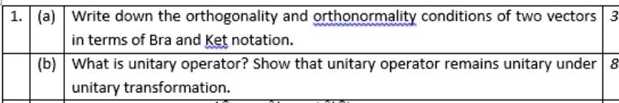 SOLVED: (a) Write down the orthogonality and orthonormality conditions ...