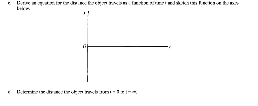 c. Derive an equation for the distance the object travels as a function ...