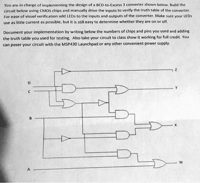 SOLVED: You are in charge of implementing the design of a BCD-to-Excess ...