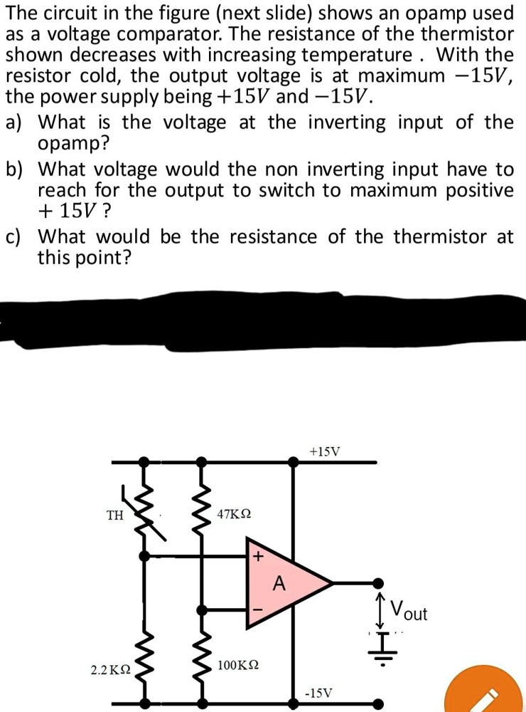 SOLVED: The circuit in the figure (next slide) shows an opamp used as a ...