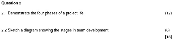 SOLVED: Am struggling help please Question 2 2.1 Demonstrate the four ...