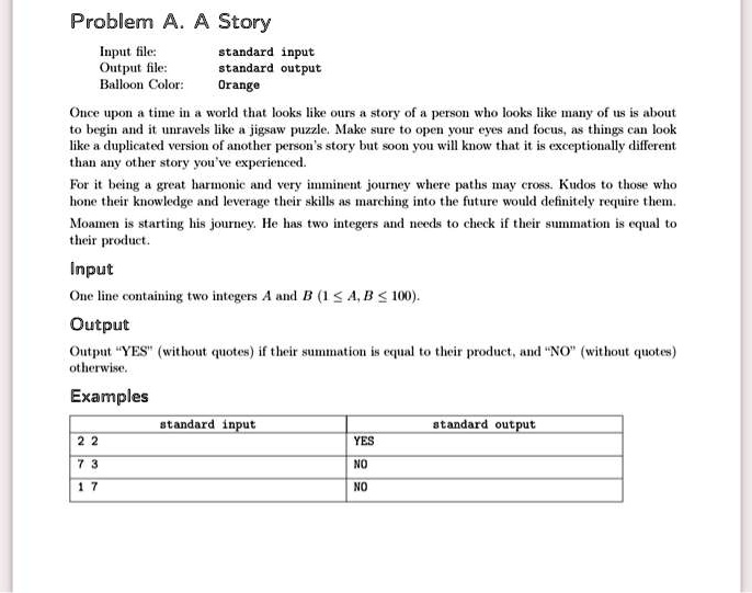 Write A Program In C Language Problem Aa Story Input File Standard Input Output File Standard 4125