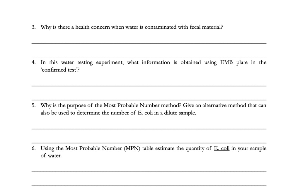 why is there health concern when water is contaminated with fecal ...